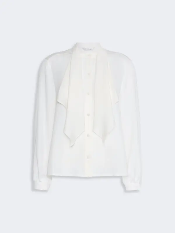 Max Mara Ruffled Charmeuse Shirt - Silk