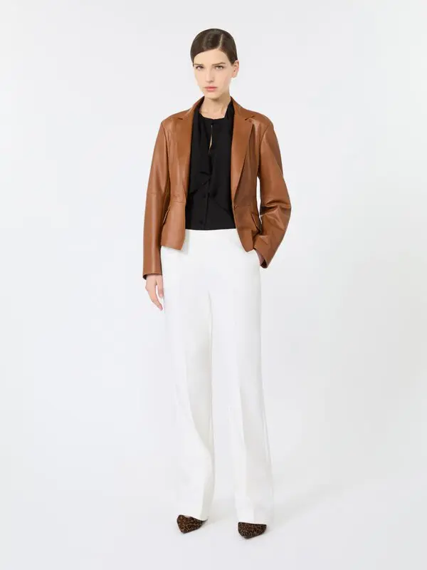 Max Mara Ruffled Silk Charmeuse Shirt - Black