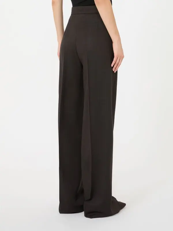 Max Mara High-waisted Wool Trousers - Dark Brown