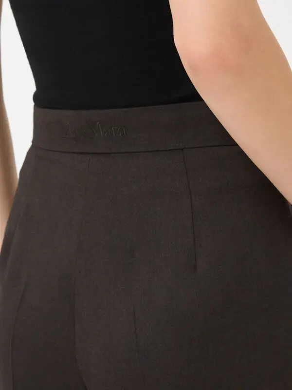 Max Mara High-waisted Wool Trousers - Dark Brown