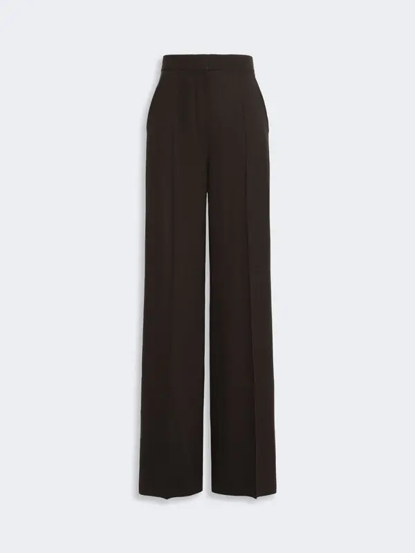 Max Mara High-waisted Wool Trousers - Dark Brown