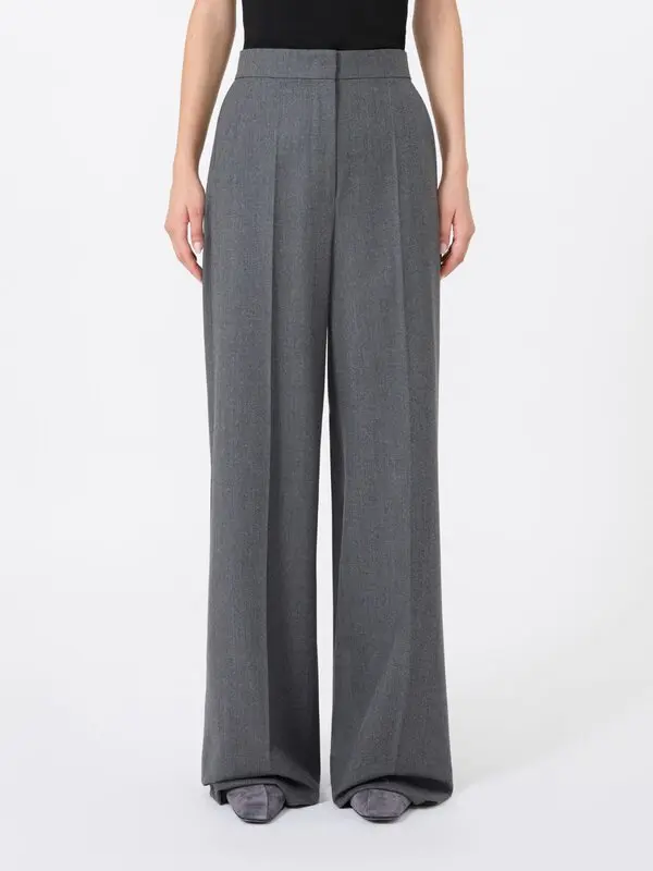 Max Mara High-waisted Stretch Wool Tailored Trousers - Medium Grey
