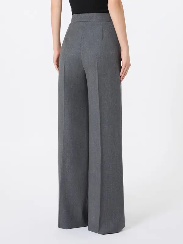 Max Mara High-waisted Stretch Wool Tailored Trousers - Medium Grey
