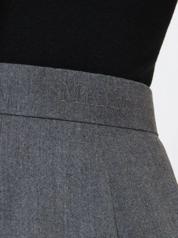 Max Mara High-waisted Stretch Wool Tailored Trousers - Medium Grey