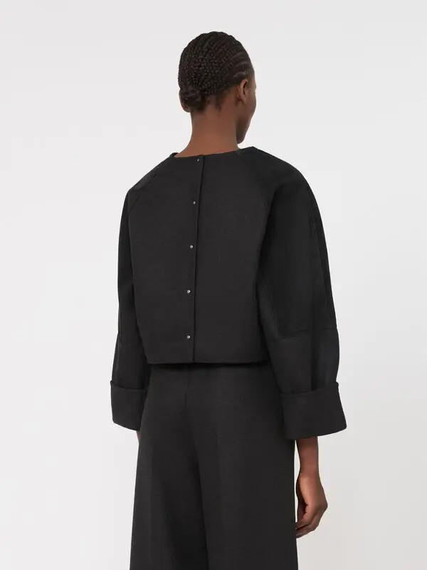 Max Mara Wool Flannel Tunic With Suede Inlay