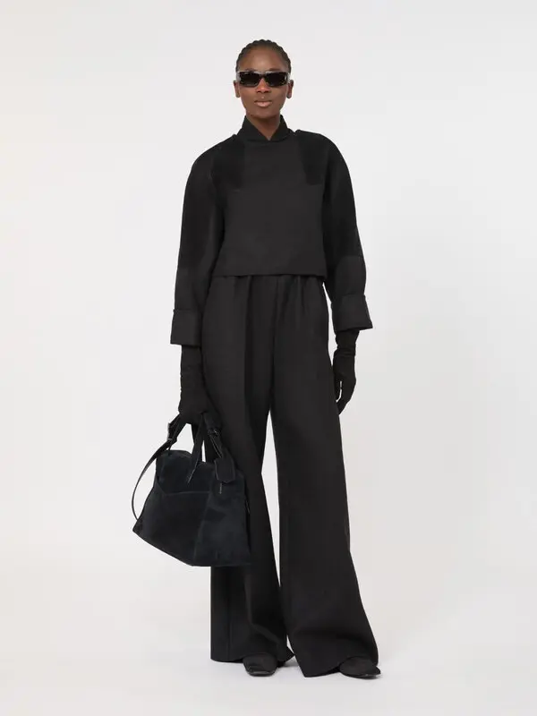 Max Mara Wool Flannel Wide-leg Trousers