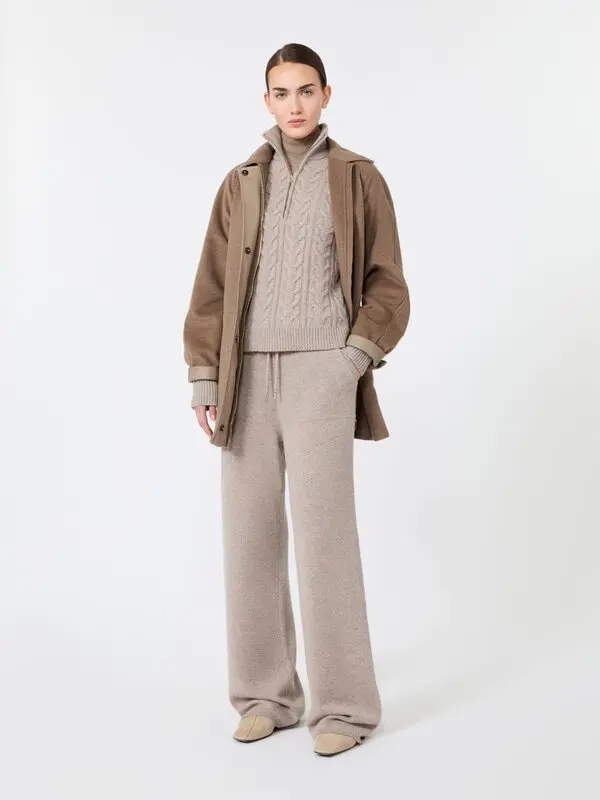 Max Mara Wide Leg Cashmere Yarn Trousers