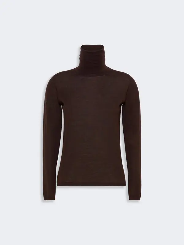 Max Mara Wool Yarn Polo-neck Sweater - Dark Brown