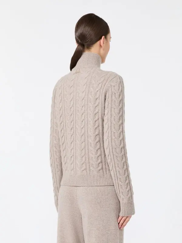 Max Mara Cable-knit Cashmere Half-zip Sweater