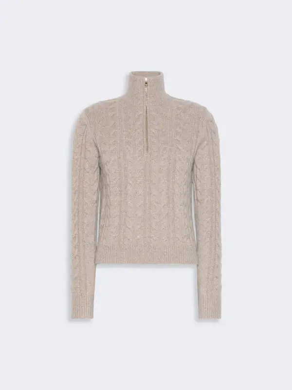 Max Mara Cable-knit Cashmere Half-zip Sweater