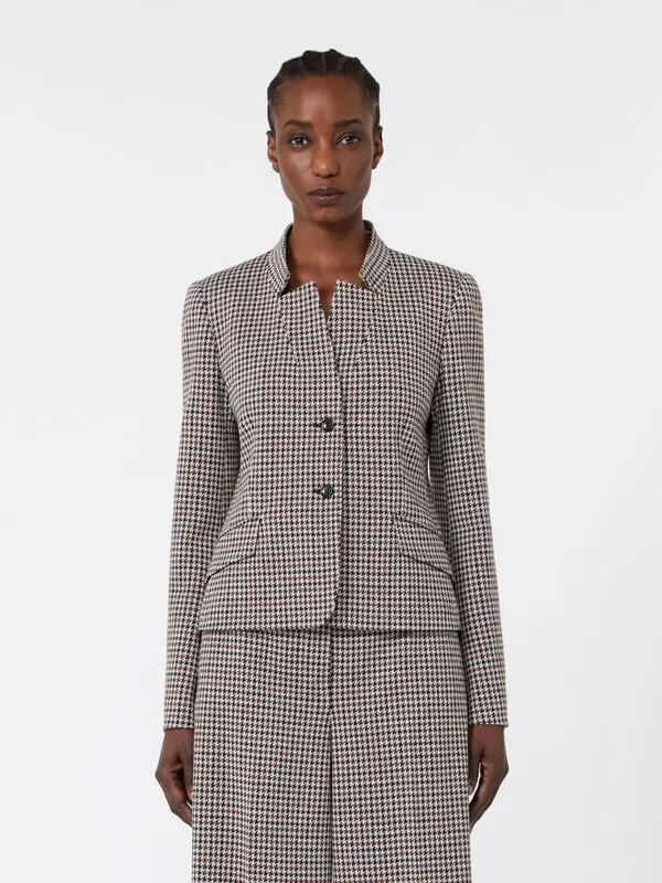Max Mara Slim Houndstooth Jersey Jacket
