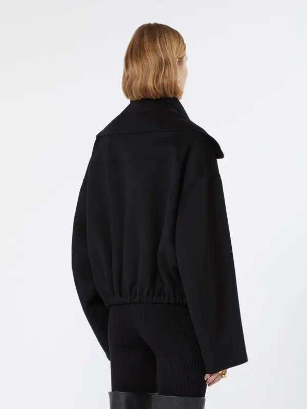 Max Mara Pure Wool Bomber Jacket With Removable Bib
