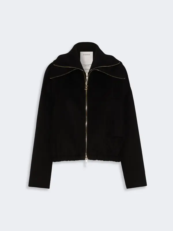 Max Mara Pure Wool Bomber Jacket With Removable Bib