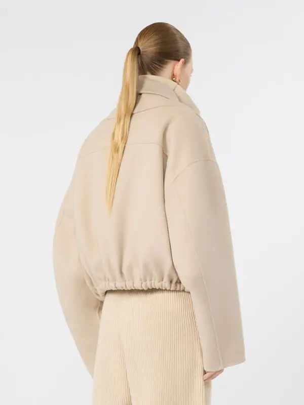Max Mara Pure Wool Bomber Jacket With Removable Bib