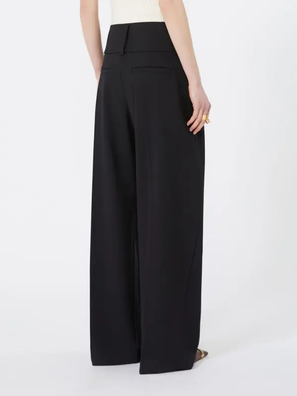 Max Mara Stretch Wool Curved-leg Trousers