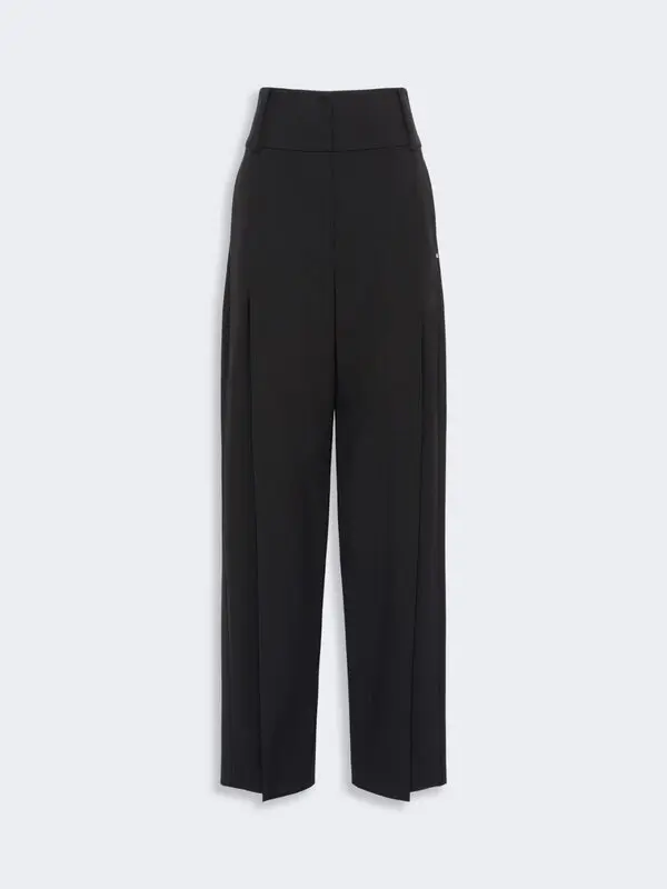 Max Mara Stretch Wool Curved-leg Trousers