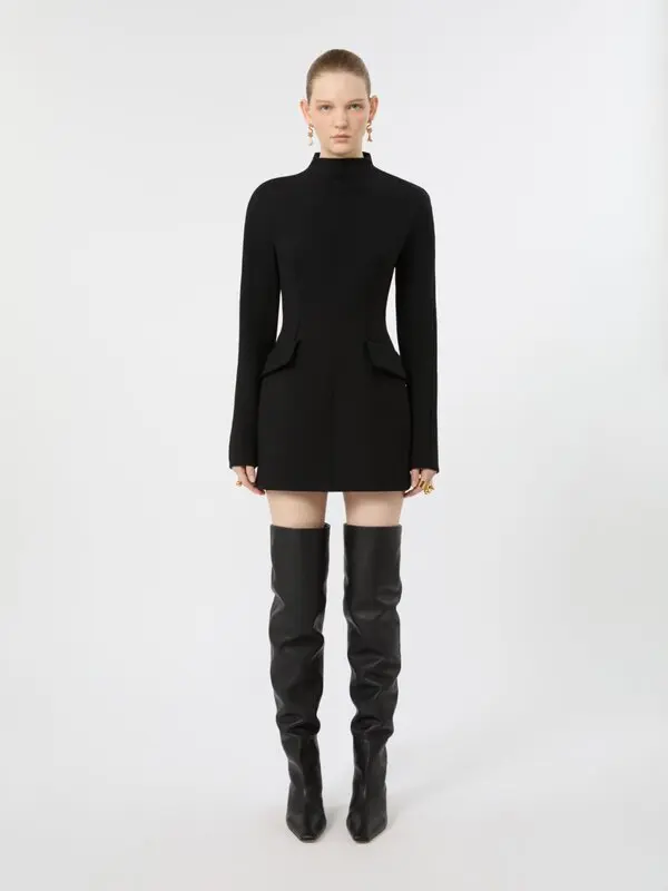 Max Mara Short Stretch Wool-blend Hourglass Cut Dress