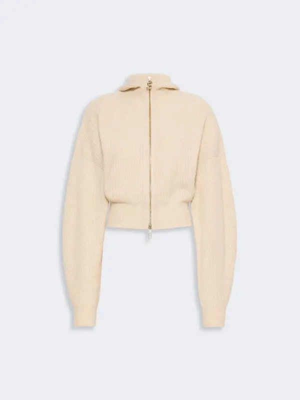 Max Mara Wool And Cashmere Hooded Cardigan - Beige