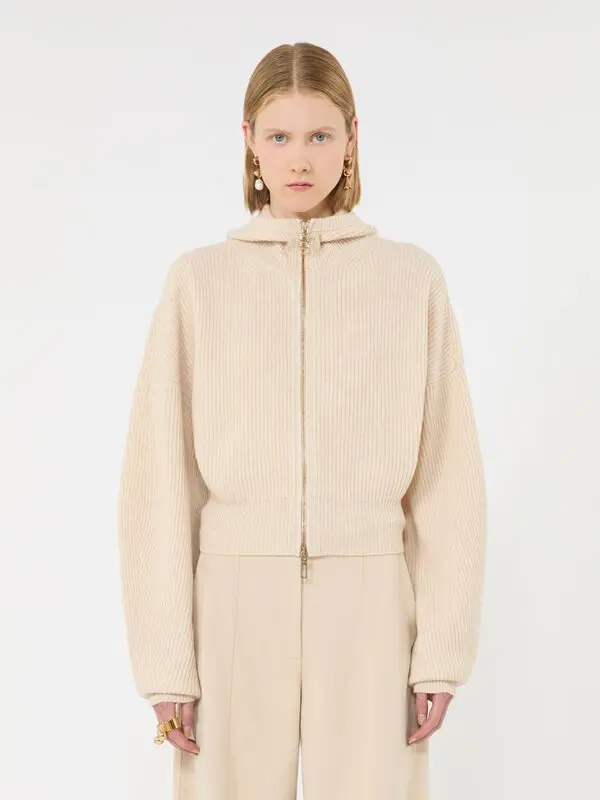 Max Mara Wool And Cashmere Hooded Cardigan