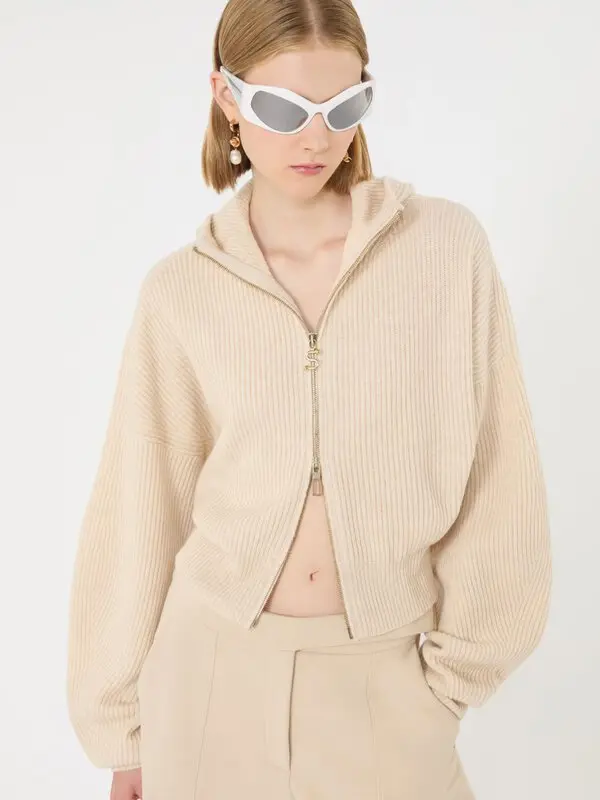 Max Mara Wool And Cashmere Hooded Cardigan