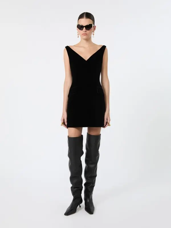 Max Mara Short Sleeveless Velvet Dress