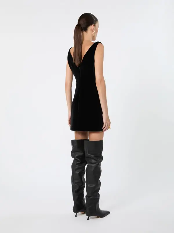 Max Mara Short Sleeveless Velvet Dress