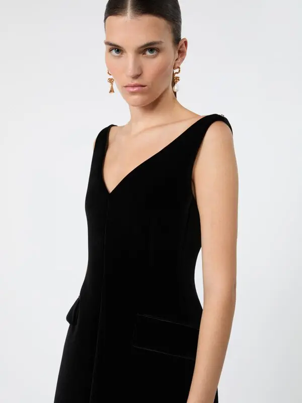 Max Mara Short Sleeveless Velvet Dress