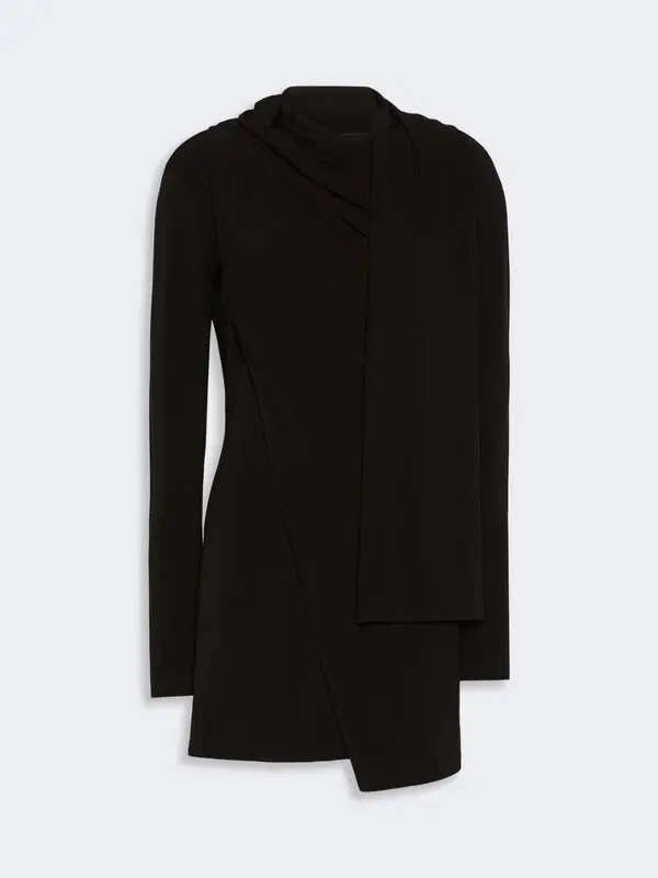 Max Mara Fluid Jersey Shawl Neck Draped Dress