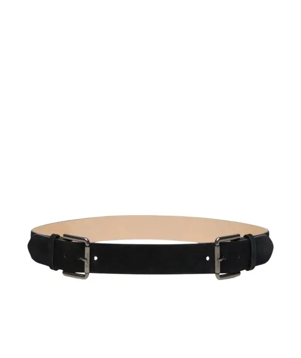 Max Mara Studded Leather Belt - Dark Grey