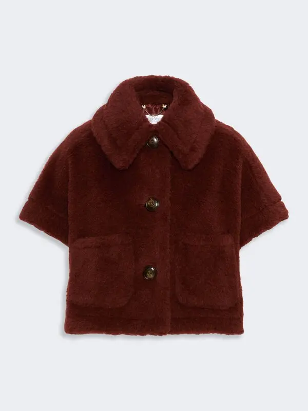 Max Mara Alpaca And Wool Teddy Fabric Boxy Cape