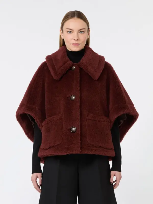 Max Mara Alpaca And Wool Teddy Fabric Boxy Cape