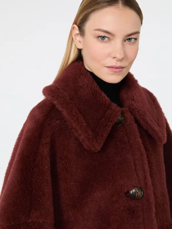 Max Mara Alpaca And Wool Teddy Fabric Boxy Cape
