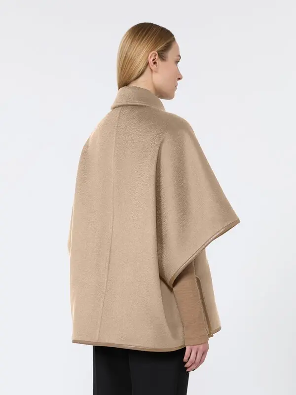 Max Mara Long Cropped Cape In Cashmere