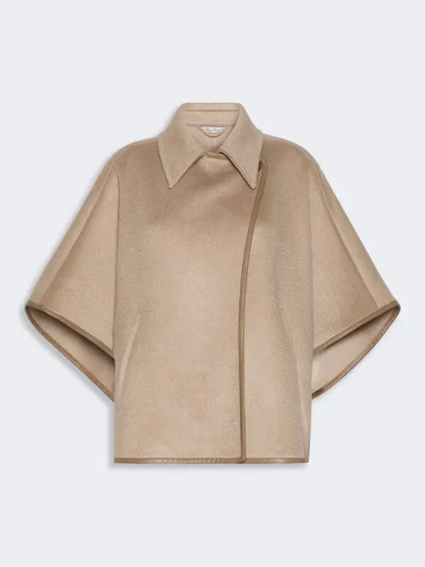 Max Mara Long Cropped Cape In Cashmere
