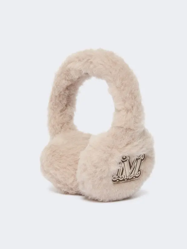 Max Mara Alpaca And Wool Teddy Fabric Earmuffs - Beige