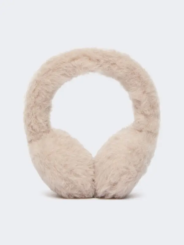 Max Mara Alpaca And Wool Teddy Fabric Earmuffs - Beige