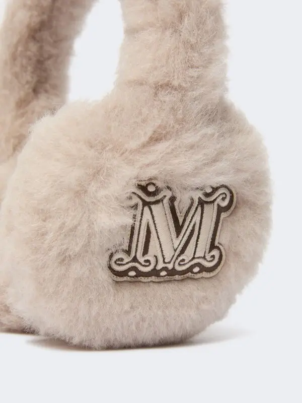 Max Mara Alpaca And Wool Teddy Fabric Earmuffs - Beige