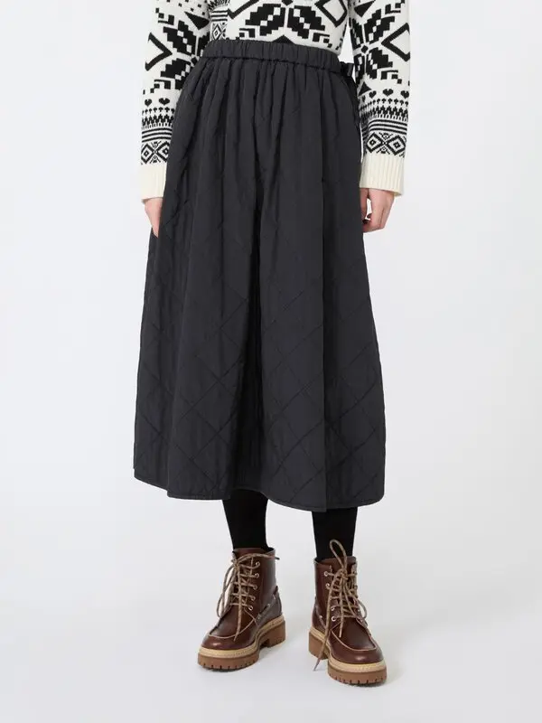 Max Mara Technical Plain-weave Fabric Flared Midi Skirt