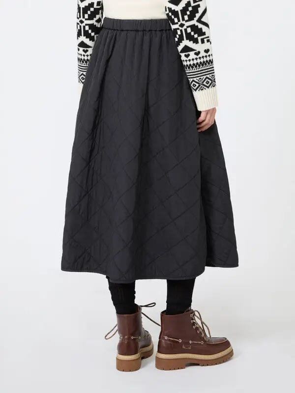 Max Mara Technical Plain-weave Fabric Flared Midi Skirt