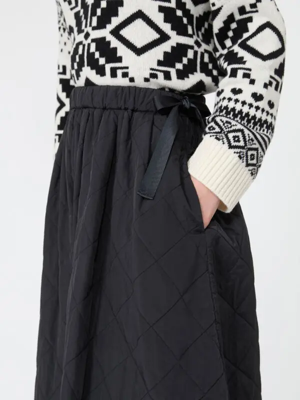 Max Mara Technical Plain-weave Fabric Flared Midi Skirt