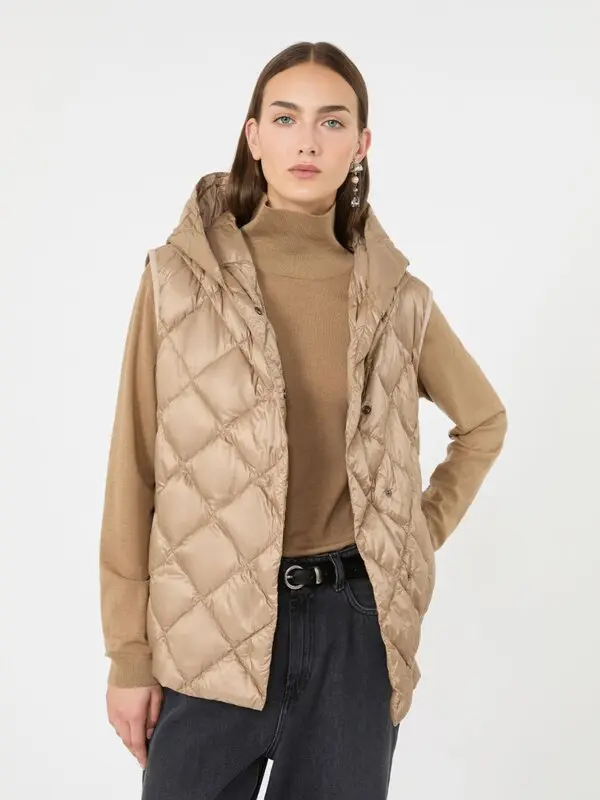 Max Mara Water-repellent Padded Gilet - Camel