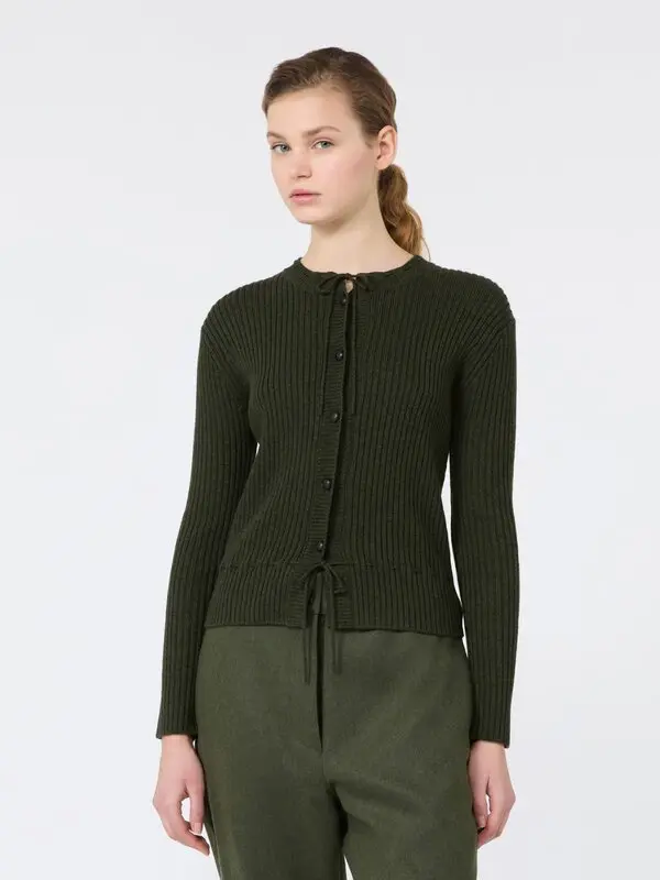Max Mara Ribbed Wool Cardigan