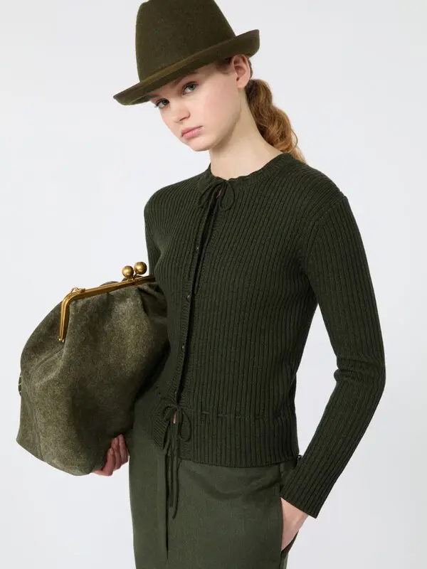 Max Mara Ribbed Wool Cardigan