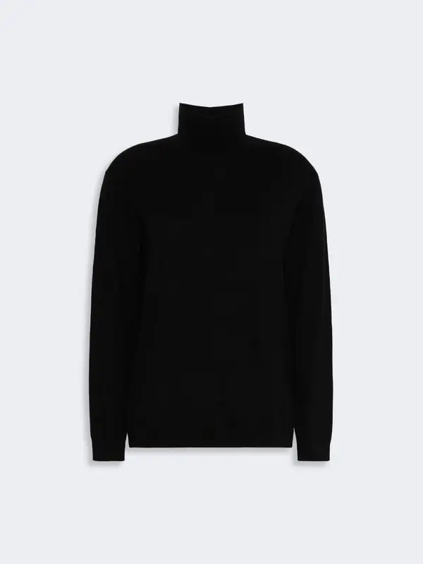 Max Mara Wool And Silk Knit Turtleneck - Black