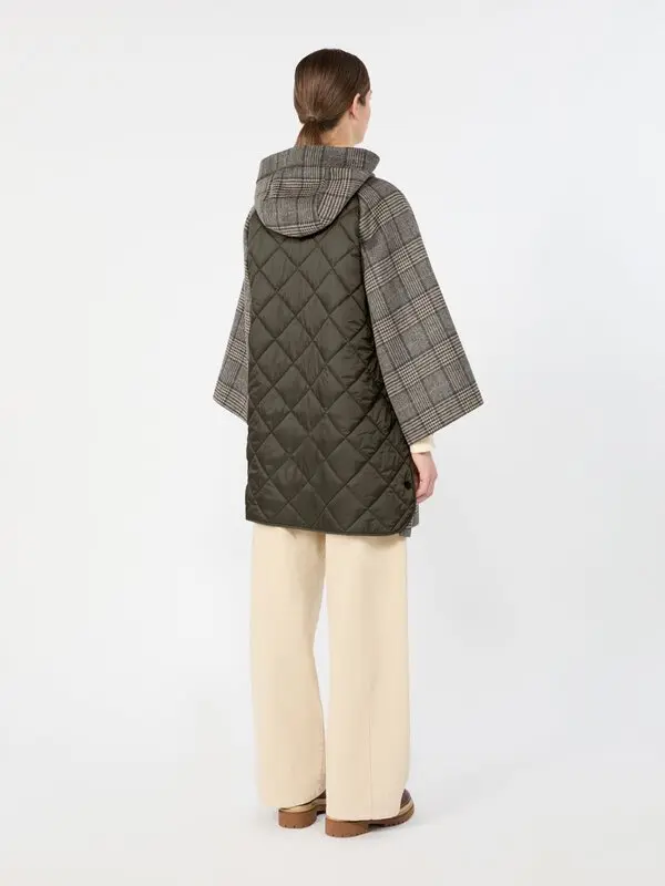 Max Mara Prince Of Wales Check Wool Coat With Hood