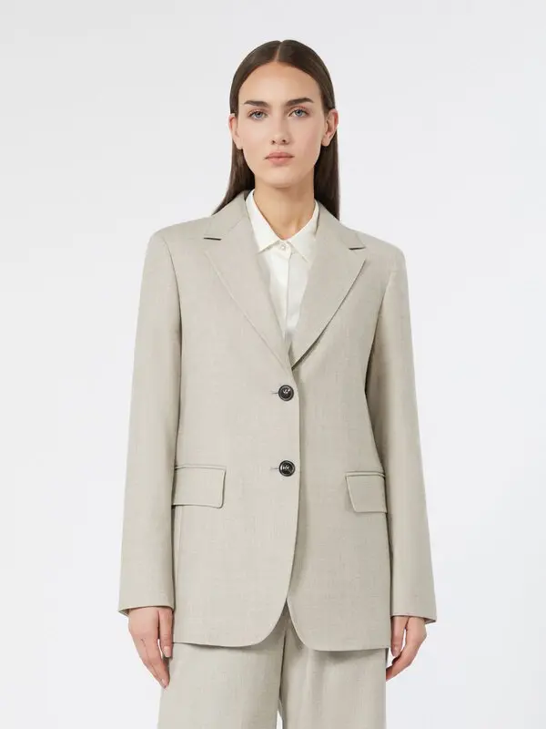 Max Mara Single-breasted Wool Flannel Blazer