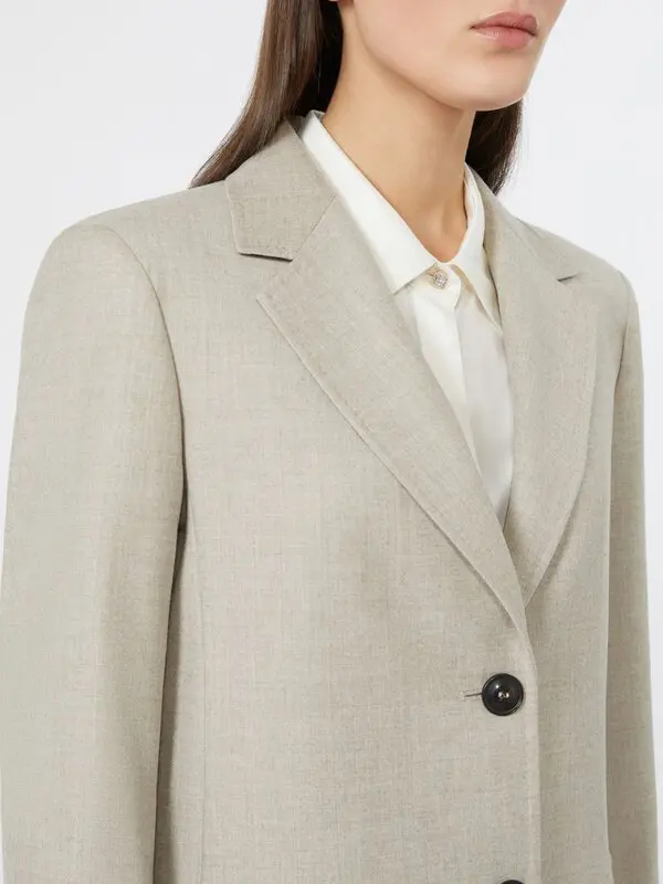 Max Mara Single-breasted Wool Flannel Blazer
