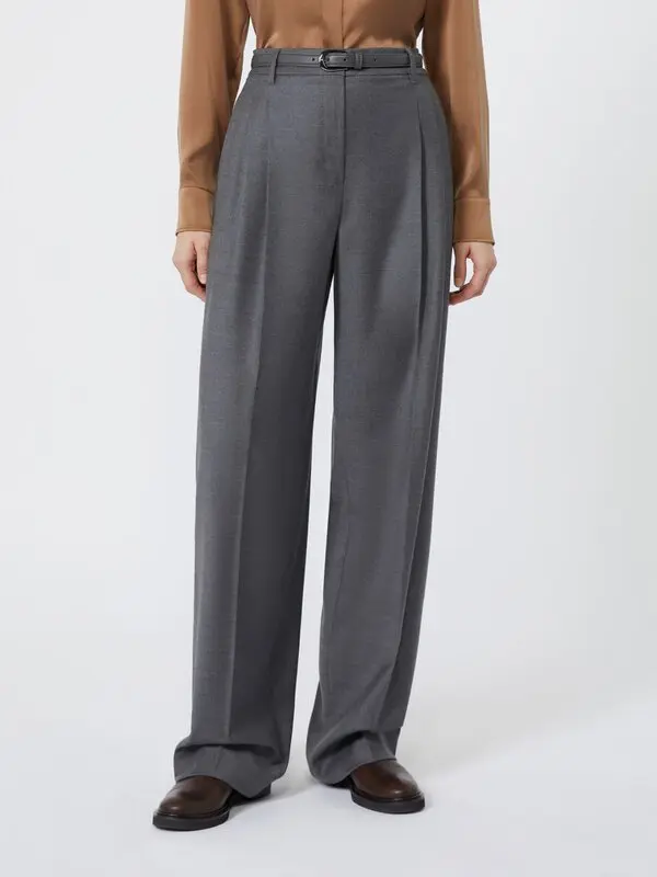 Max Mara Mannish Wool Flannel Trousers