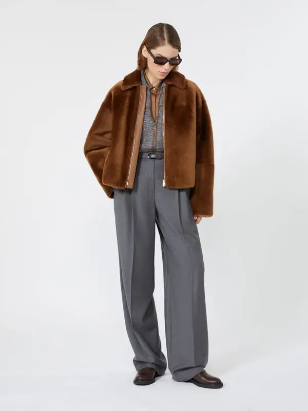 Max Mara Mannish Wool Flannel Trousers