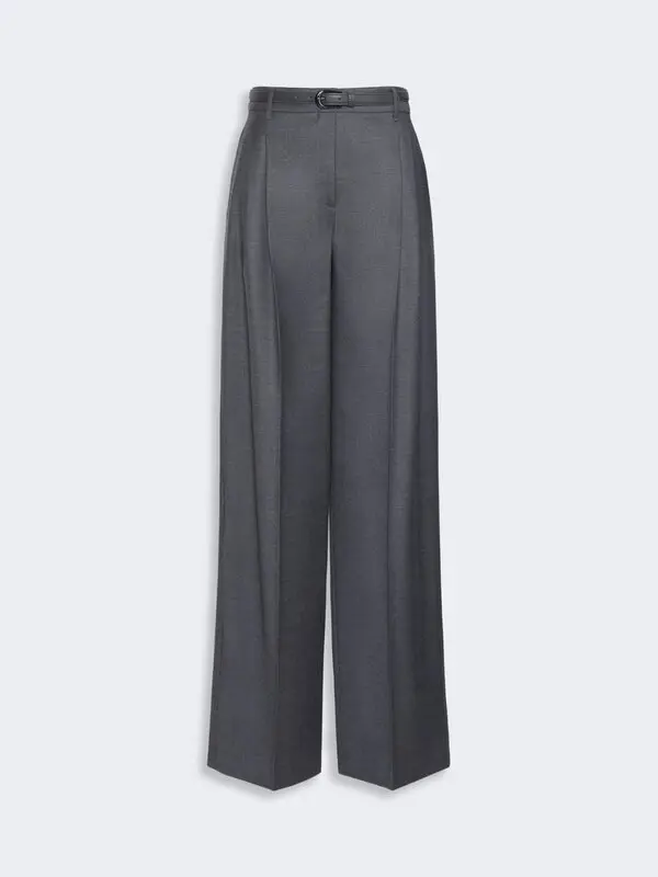 Max Mara Mannish Wool Flannel Trousers